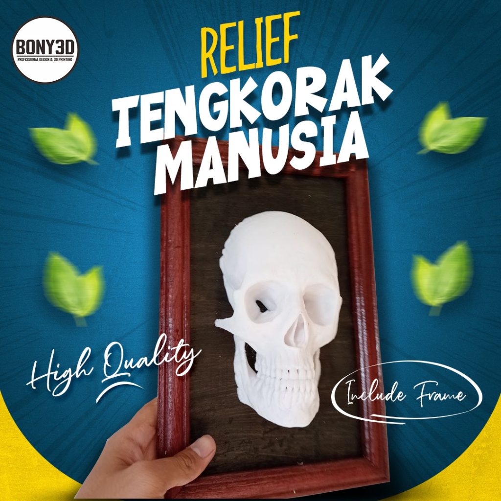 Hiasan Dinding Tengkorak 3D – Bony3D – Design & 3D Printing